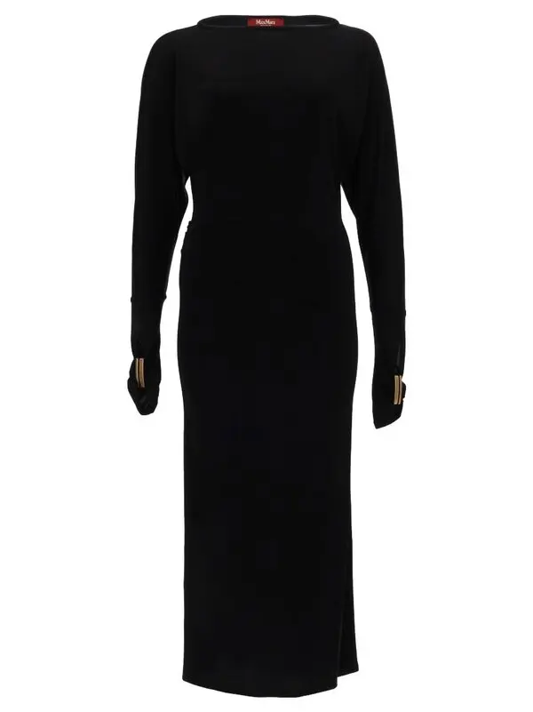 Max Mara Draped Viscose Gown - Black