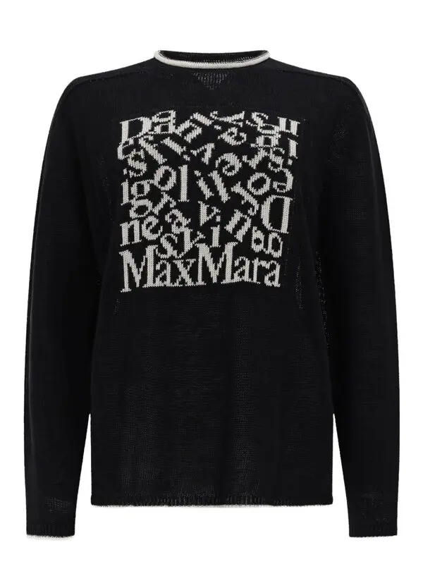 Max Mara Sleek Linen Sweater At Tore - Black