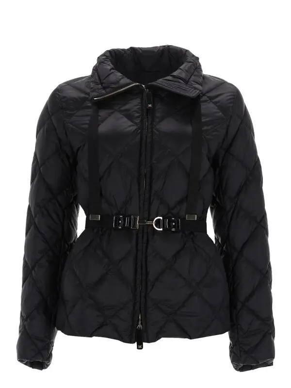 Max Mara Quilted Jacket With Belt - Black
