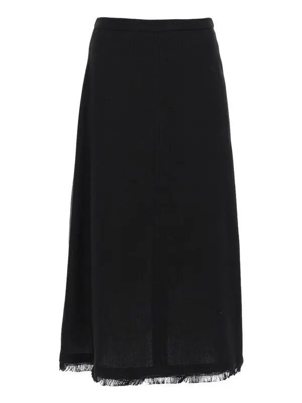 Max Mara Sculpted Linen Mini Skirt With Stretch - Black