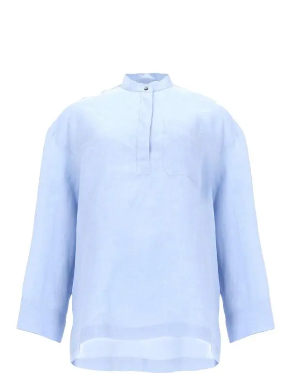 Max Mara Sleek Linen Shirt - Azure