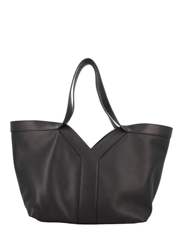 Saint Laurent Mini Leather Tote Handbag, 24 X 29 X 16.5 Cm - Black