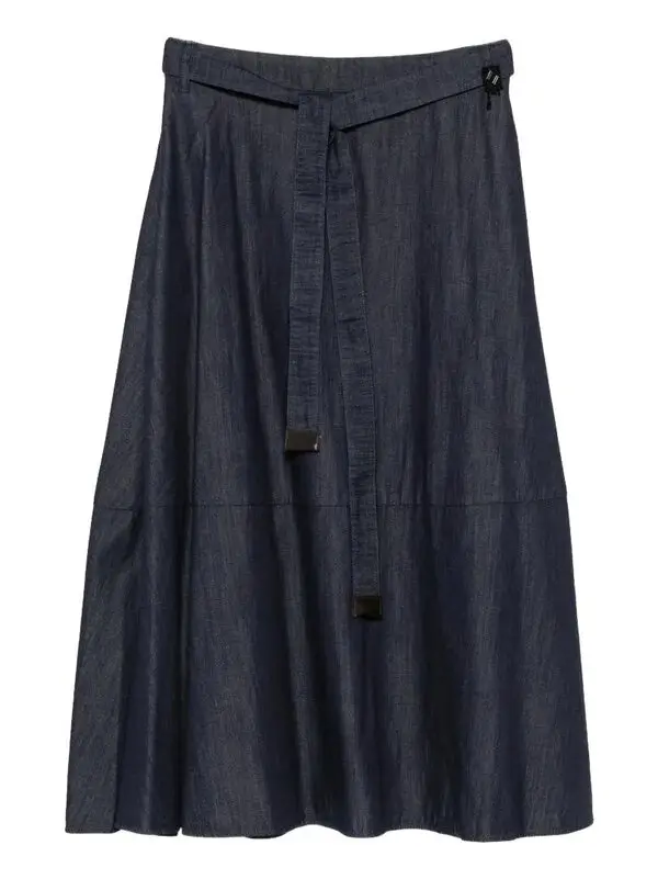 Max Mara Cotton Denim Skirt - Blu
