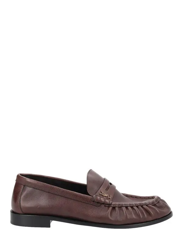 Saint Laurent Calf Leather Loafer Moccasin - Brown