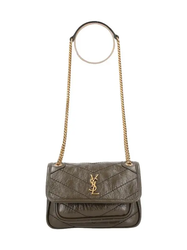 Saint Laurent Niki Mini Leather Shoulder Bag - Brown