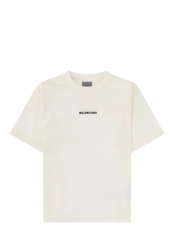 Balenciaga Regular-fit Logo T-shirt - Ivory
