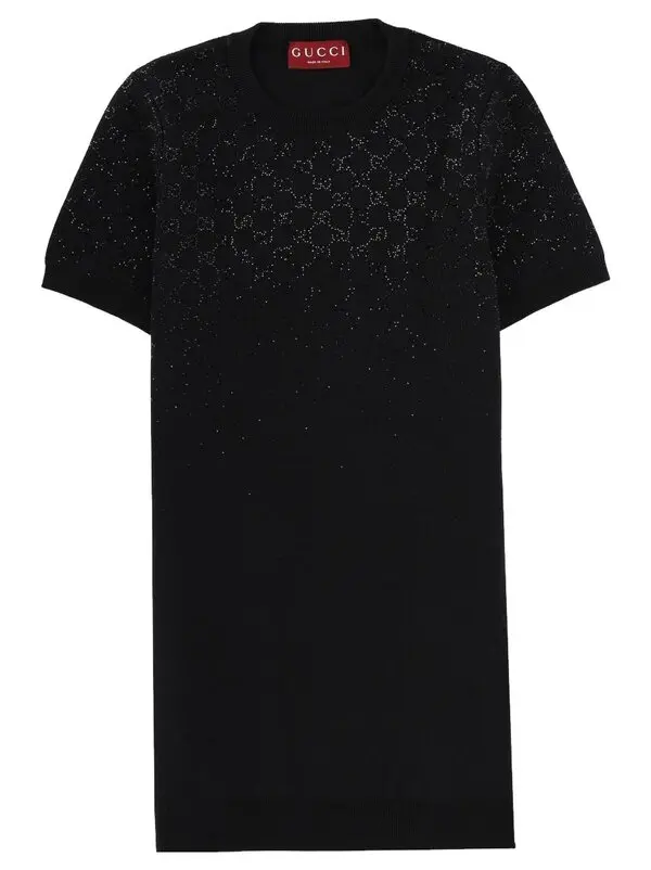 Gucci Wool Viscose Blend Mini Dress - Black
