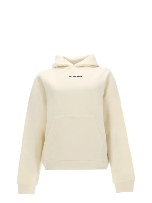 Balenciaga Logo Cotton Sweatshirt - Ivory