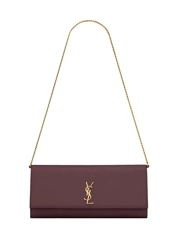 Saint Laurent Kate Mini Shoulder Bag In Leather - Bordeaux