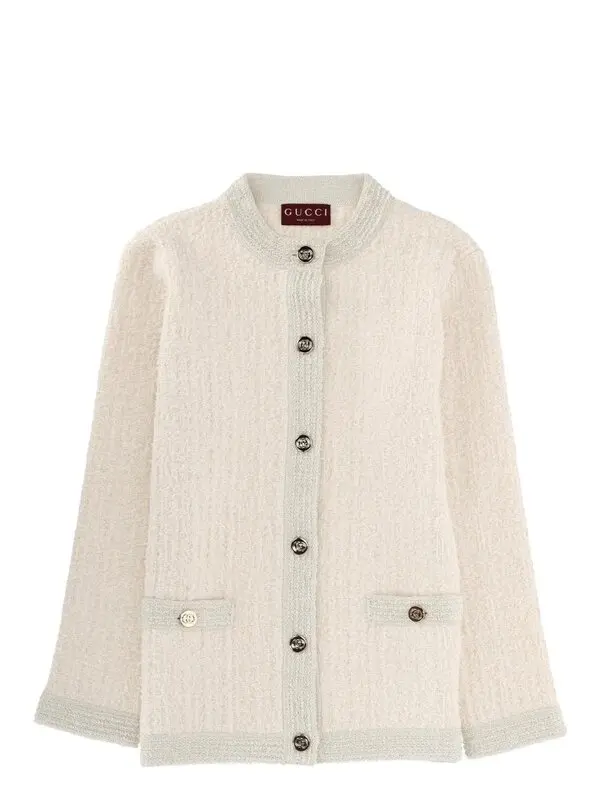 Gucci Textured Wool Button-front Cardigan - Ivory