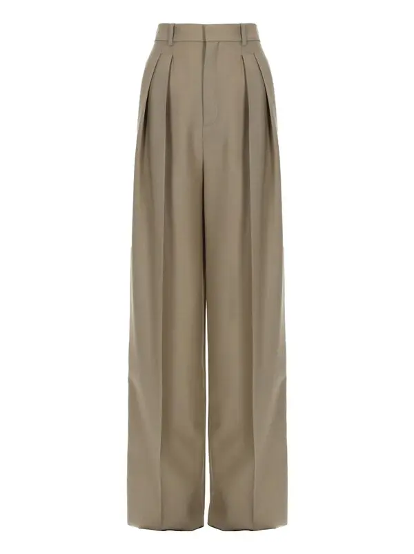 Saint Laurent Wool-silk Tailored Pants - Beige