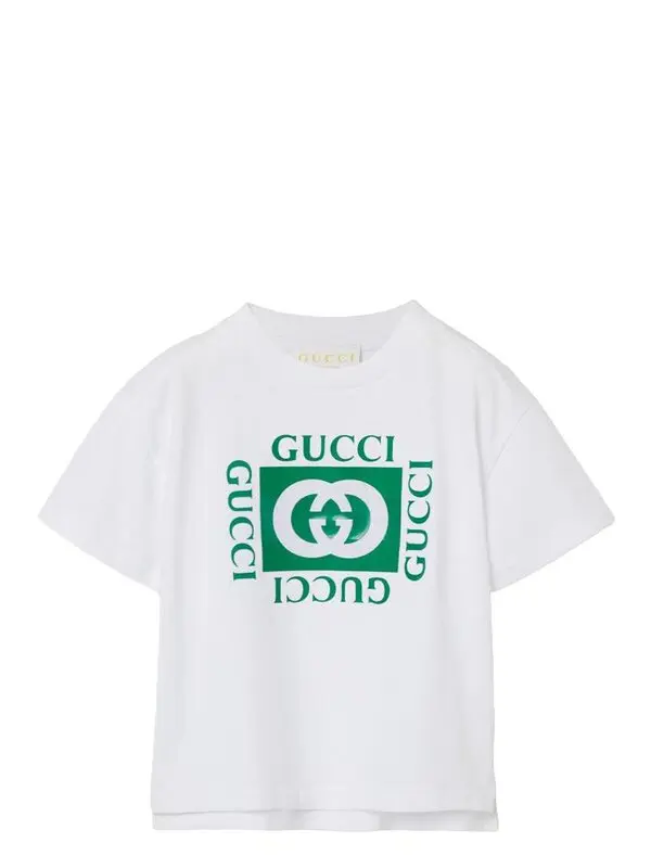 Gucci Cotton Logo T-shirt For Infants - Green