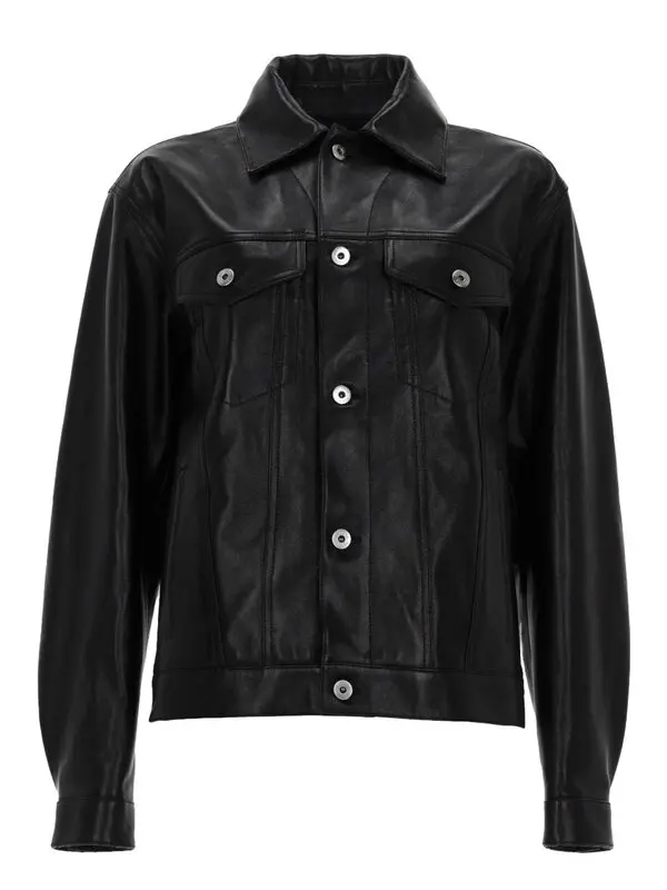 Bottega Veneta Intrecciato Leather Jacket - Black