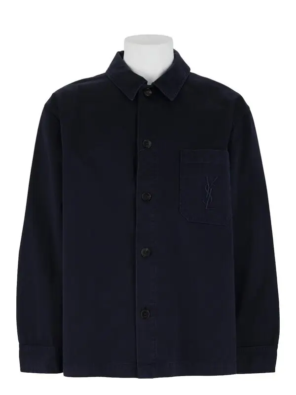 Saint Laurent Cotton Overshirt "cassandra - Blue