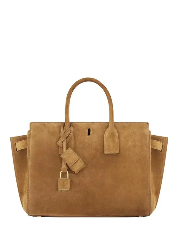 Saint Laurent Mini Sac De Jour Small Calf Leather Tote Bag 19 X 25 X 15 Cm - Brown