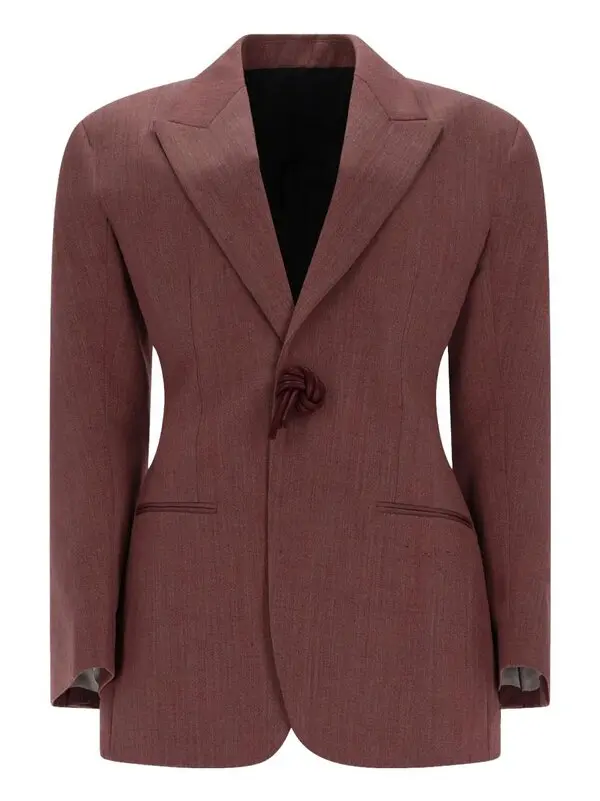 Bottega Veneta Wool-linen Tailored Blazer - Pink