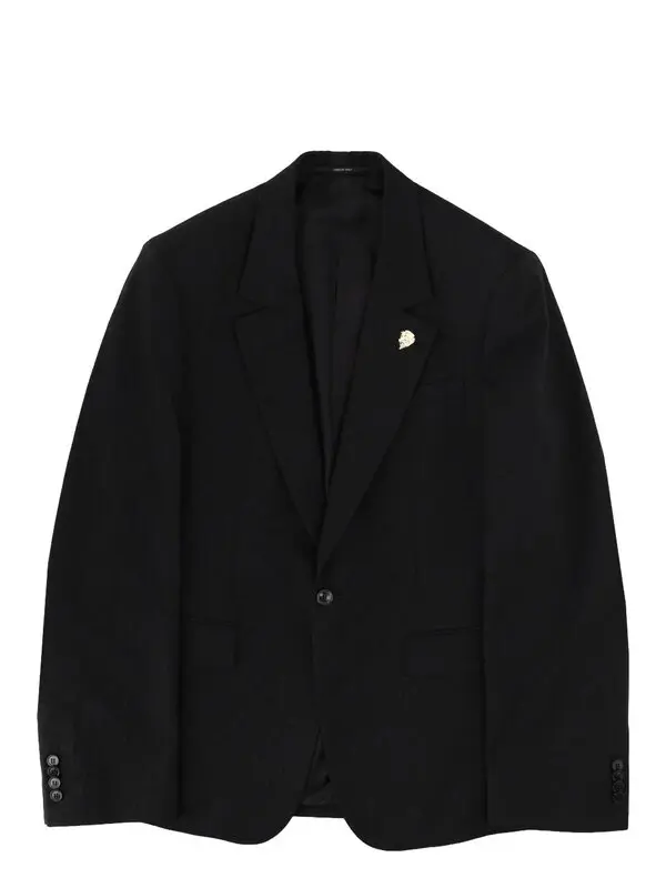 Gucci Single-breasted Jacket With Gg Weave - Black