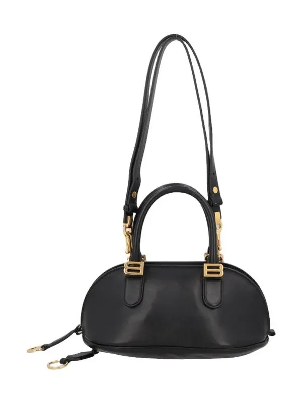 Balenciaga Leather Mini Bowling Handbag - Black