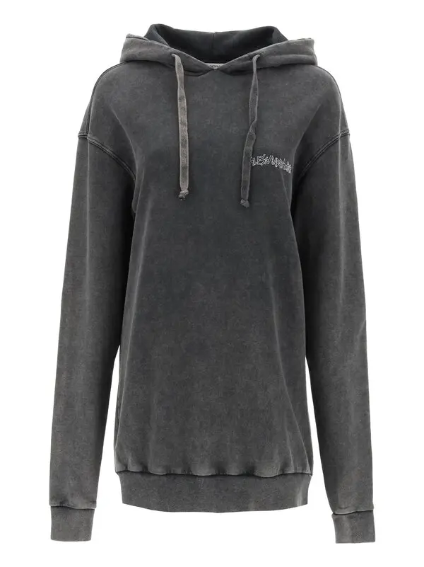 Alessandra Rich Graphic-printed Drawstring Hoodie - Black