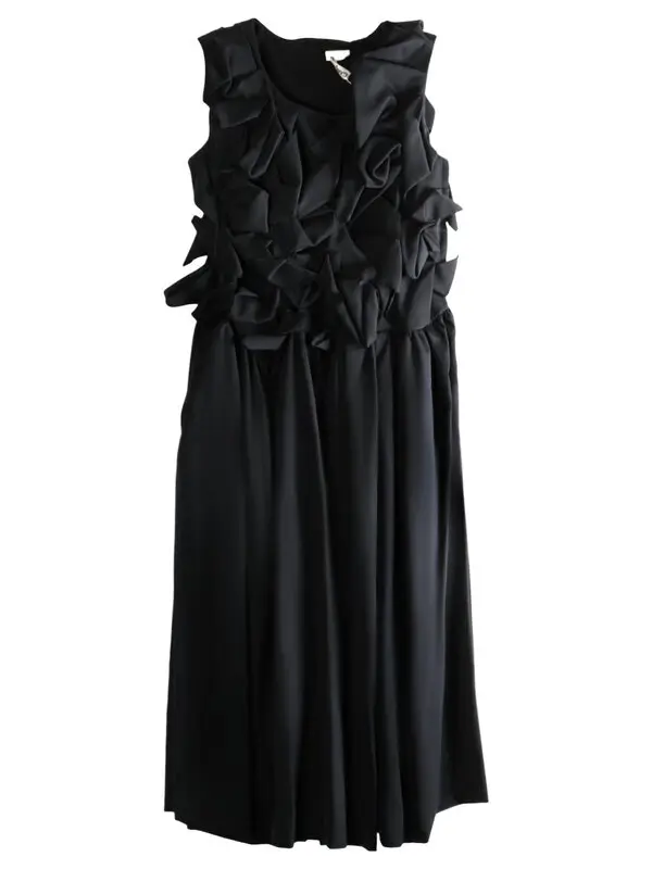 Comme Des Garçons Wool Midi Dress - Black