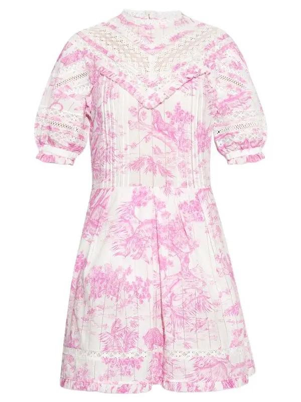 Zadig&Voltaire Graphic-print Puff-sleeve Dress - Pink