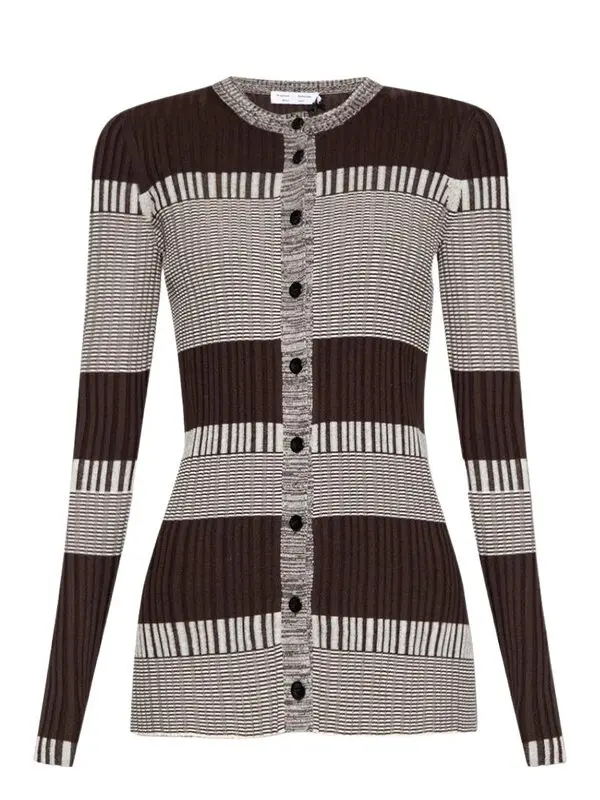 Proenza Schouler Mini Stripe Cardigan - Black