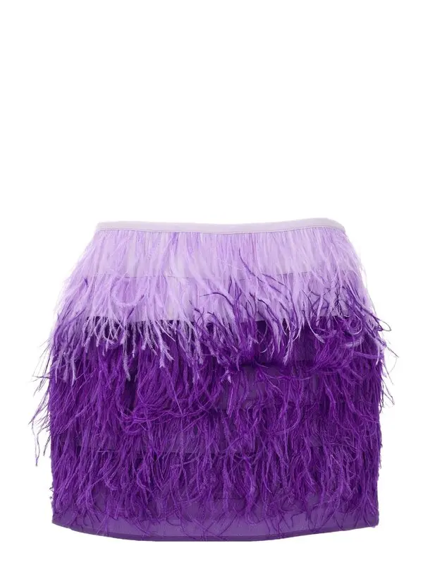 TWINSET Myfo Feather Mini Skirt - Purple