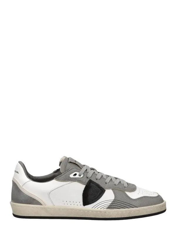 Philippe Model Round-toe Lace-up Sneakers - White-gray