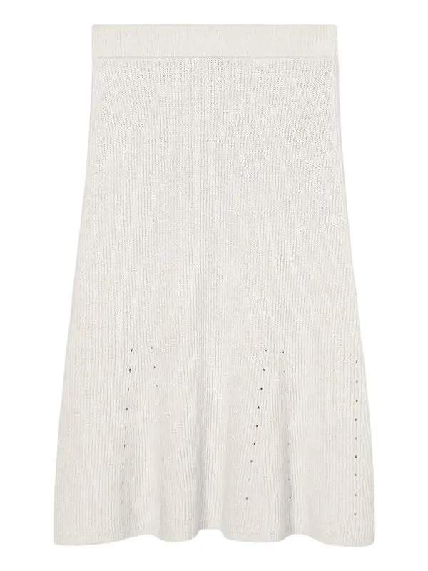 JOSEPH Ribbed Knit Midi Skirt - White