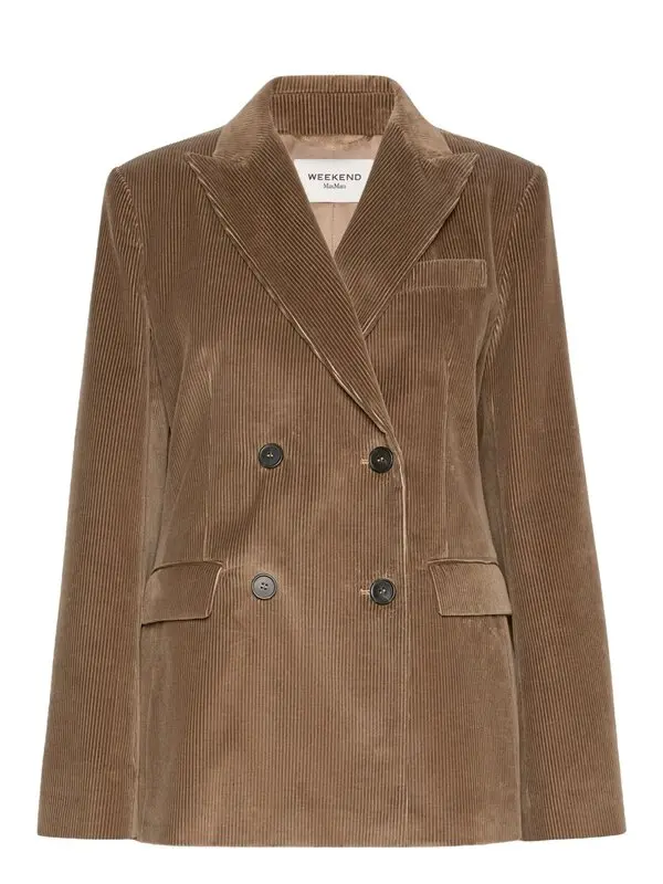 Max Mara Cotton Corduroy Velvet Blazer - Light Brown