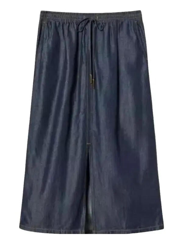 TWINSET Chambray Midi Skirt - Black