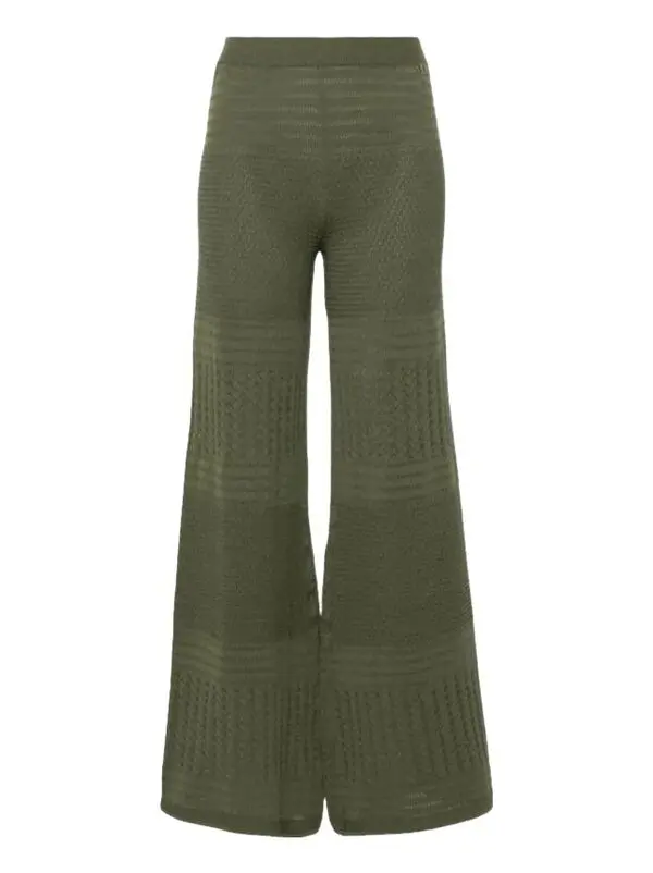TWINSET Pointelle-knit Wide Trousers - Green