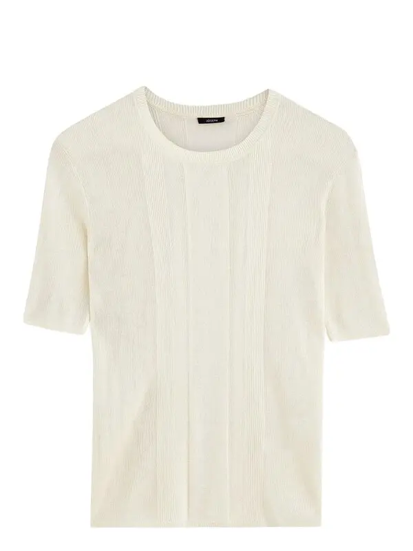 JOSEPH Ribbed-knit T-shirt - Ivory