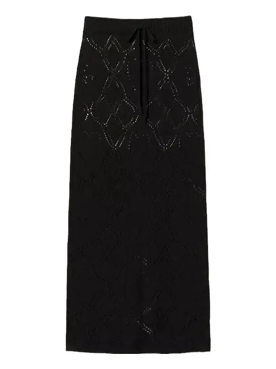 TWINSET Pointelle-knit Skirt - Black