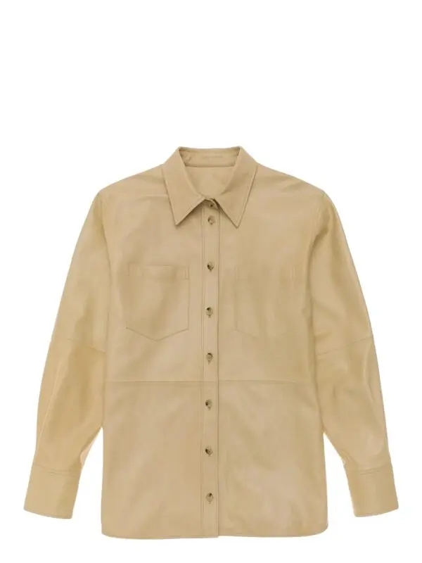 Helmut Lang Long-sleeve Leather Shirt - Nude