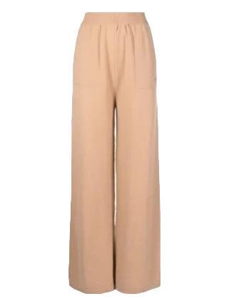 MSGM Embroidered-logo Knit Trousers - Nude