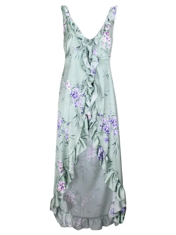 ANIYE BY Floral-print Ruffled Midi Dress - Green