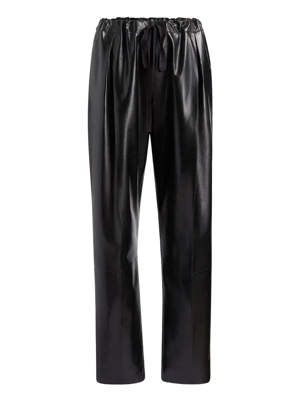 Khaite Trenton Straight Leg Pants - Black Leather