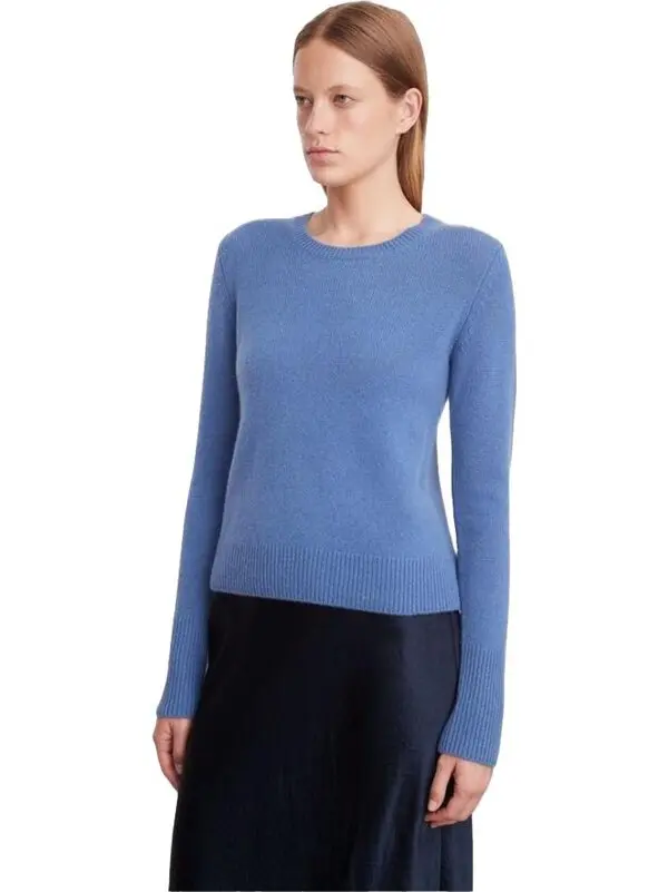 Vince Long-sleeved Knitted Crewneck Jumper - Blue