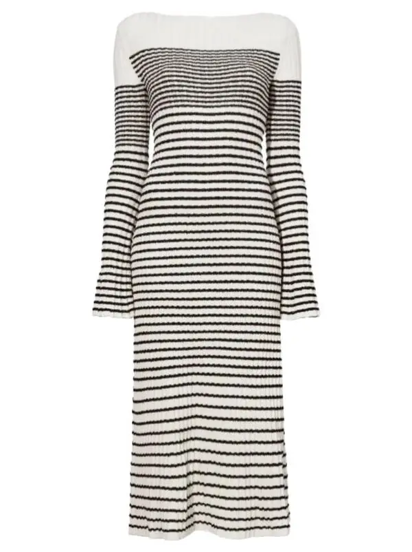 Proenza Schouler Striped Bouclé Knit Dress - White
