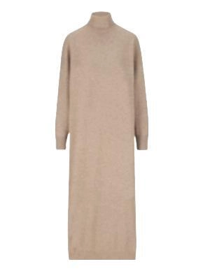 Brunello Cucinelli Turtleneck Knitted Dress - Nude
