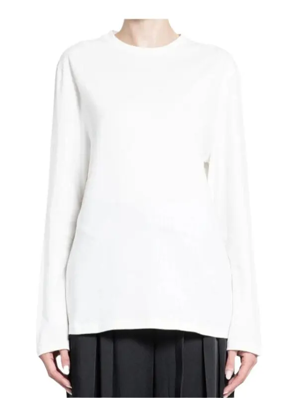 JIL SANDER Logo Printed Long-sleeved T-shirt - White