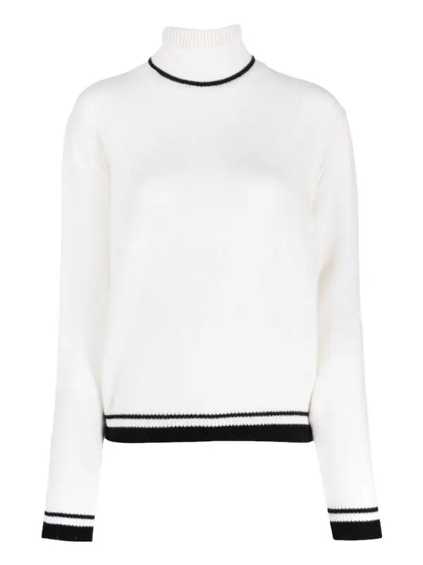 MSGM High Neck Long-sleeved Jumper - White