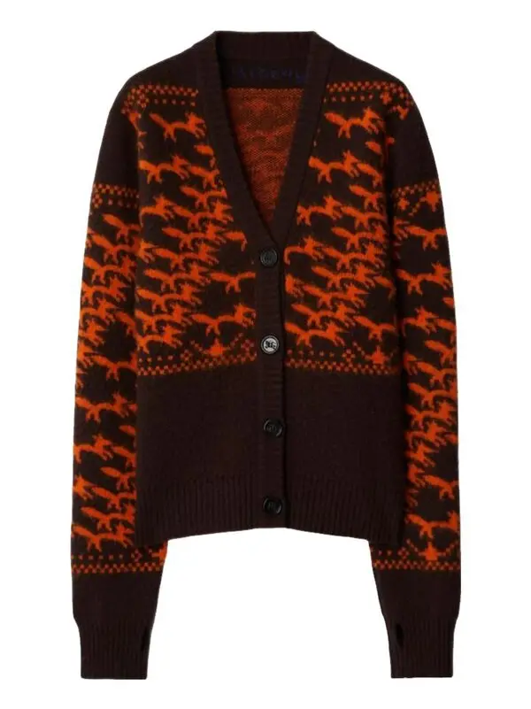 Burberry Fox Wool Cardigan - Black