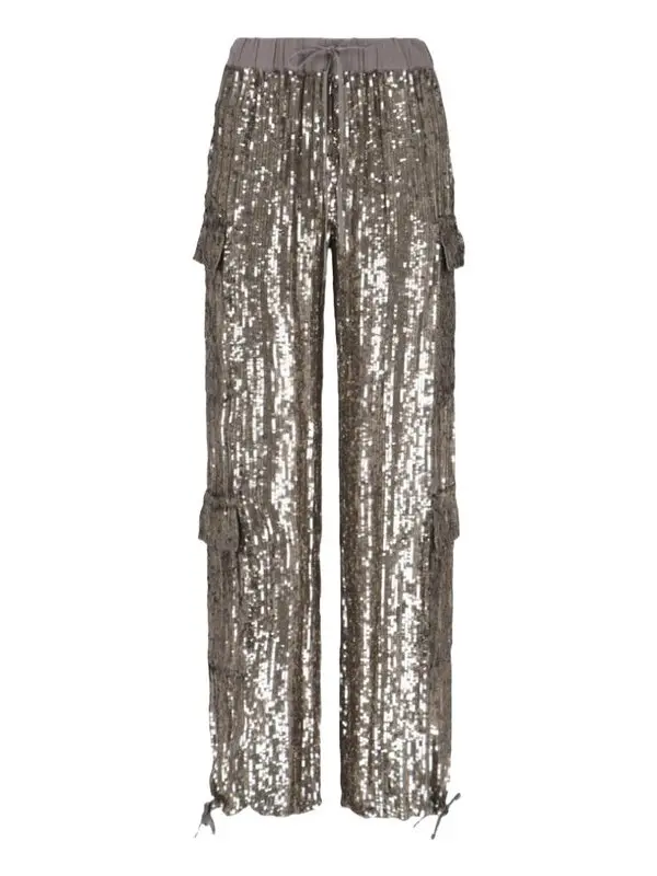 P.a.r.o.s.h Sequin Embellished Cargo Pants - Gray