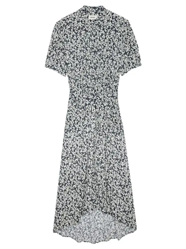 Zadig&Voltaire Rima Floral-print Midi Dress - Gray