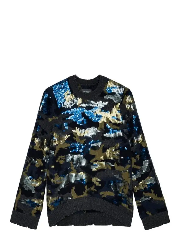 Zadig&Voltaire Sequin-embellished Merino-wool Jumper - Black