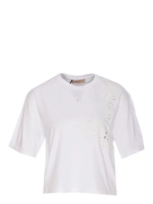 TWINSET Embroidered Crewneck T-shirt - White