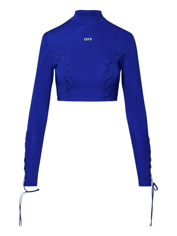 Off-White Logo Printed Long-sleeve Top - Blue