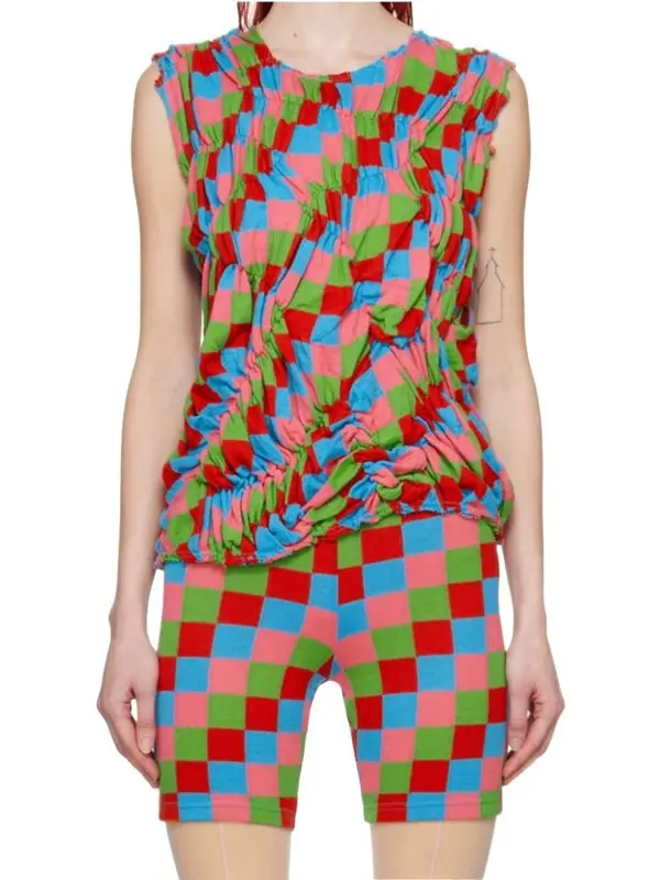Comme Des Garçons Pleated Vest - Multicolor